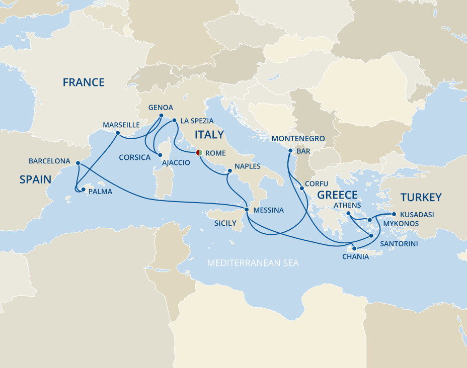 The Best of the Mediterranean - Princess (21 Night Roundtrip cruise ...