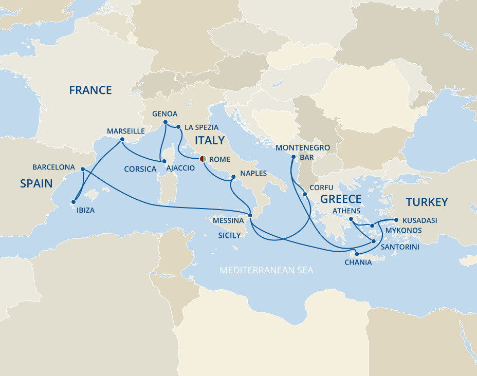 The Best of the Mediterranean - Princess (21 Night Roundtrip cruise ...