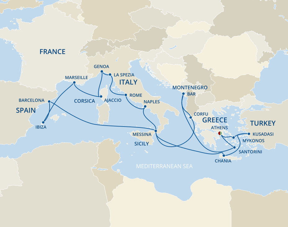 The Best of the Mediterranean - Princess (21 Night Roundtrip cruise ...