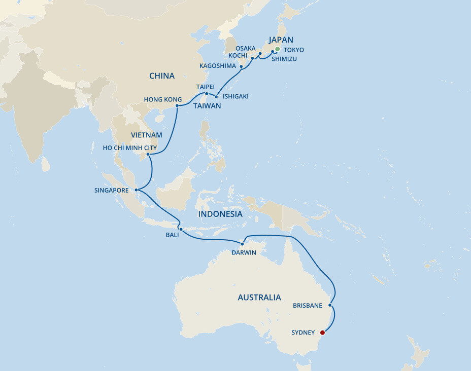 Circle Pacific Segment (Tokyo to Sydney) - Princess (30 Night Cruise ...