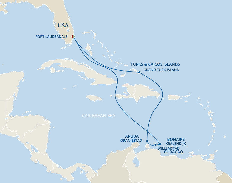Southern Caribbean with ABC Islands - Princess (9 Night Roundtrip ...