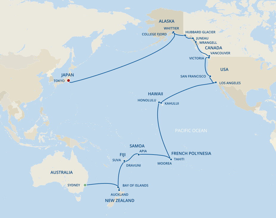 Circle Pacific Liner (Sydney to Tokyo) - Princess (49 Night Cruise from ...
