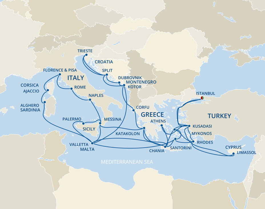 The Best of the Mediterranean - Princess (42 Night Roundtrip cruise ...