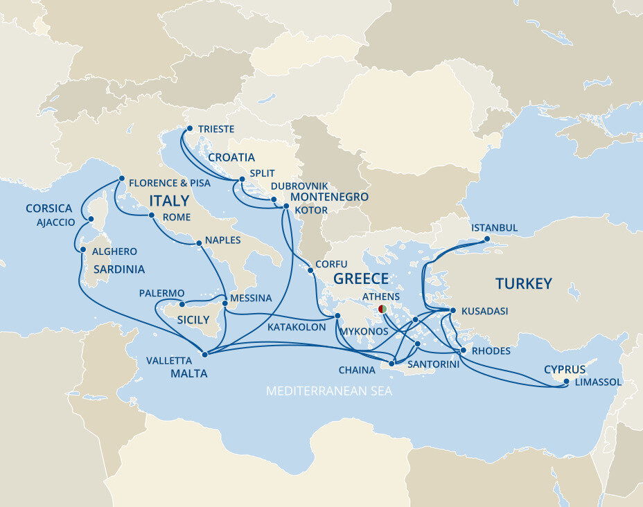 The Best of the Mediterranean - Princess (42 Night Roundtrip cruise ...