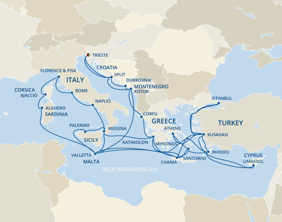 The Best of the Mediterranean - Princess (42 Night Roundtrip cruise ...