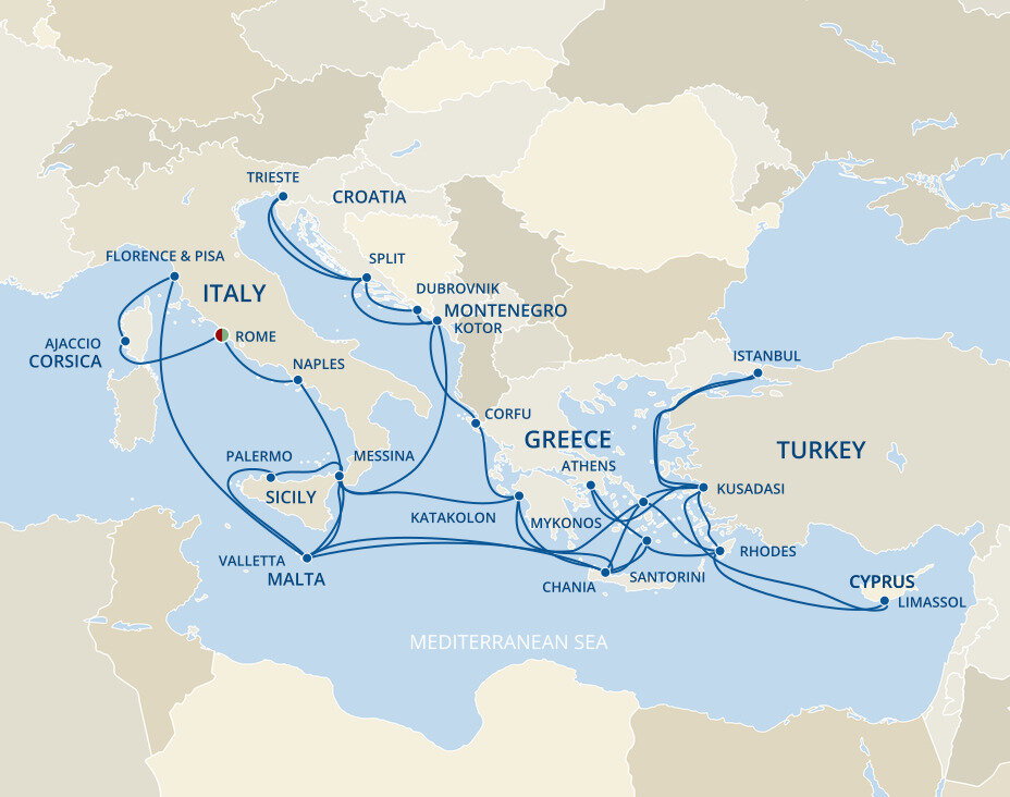 The Best of the Mediterranean - Princess (42 Night Roundtrip cruise ...