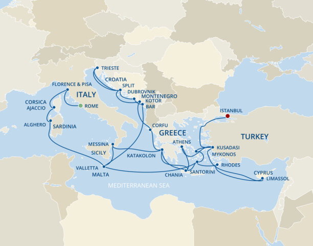 Cruises from Rome to Istanbul | 2026-2028 | Global Journeys