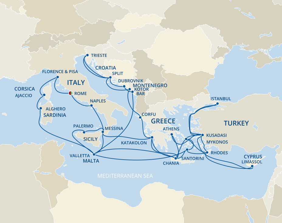 The Best of the Mediterranean - Princess (42 Night Roundtrip cruise ...