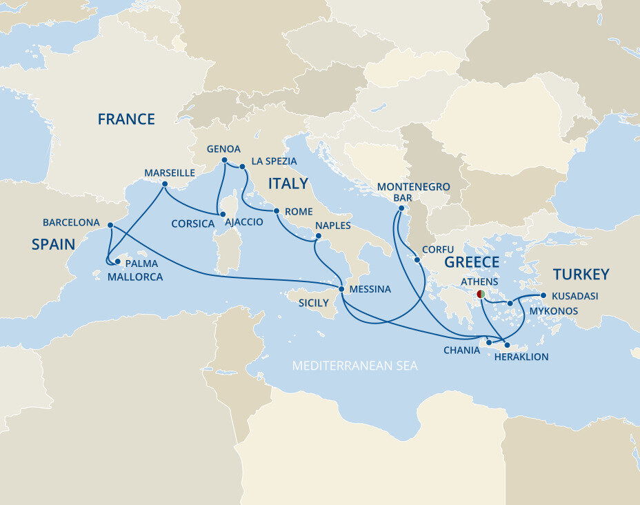 The Best of the Mediterranean - Princess (21 Night Roundtrip cruise ...