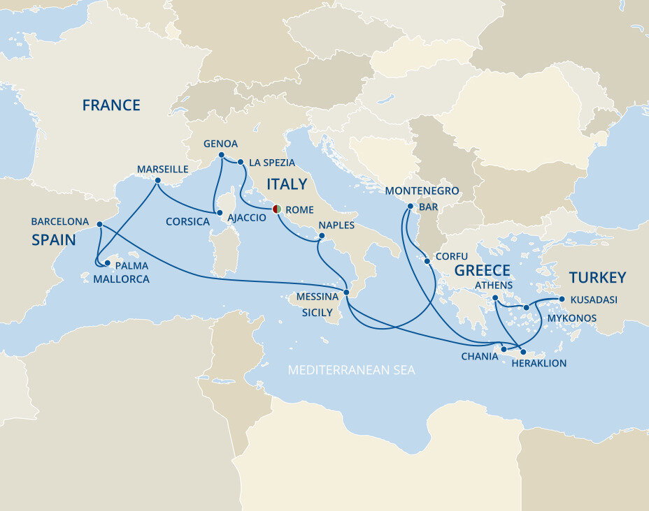 The Best of the Mediterranean - Princess (21 Night Roundtrip cruise ...
