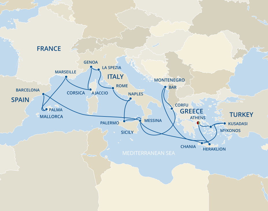 The Best of the Mediterranean - Princess (21 Night Roundtrip cruise ...