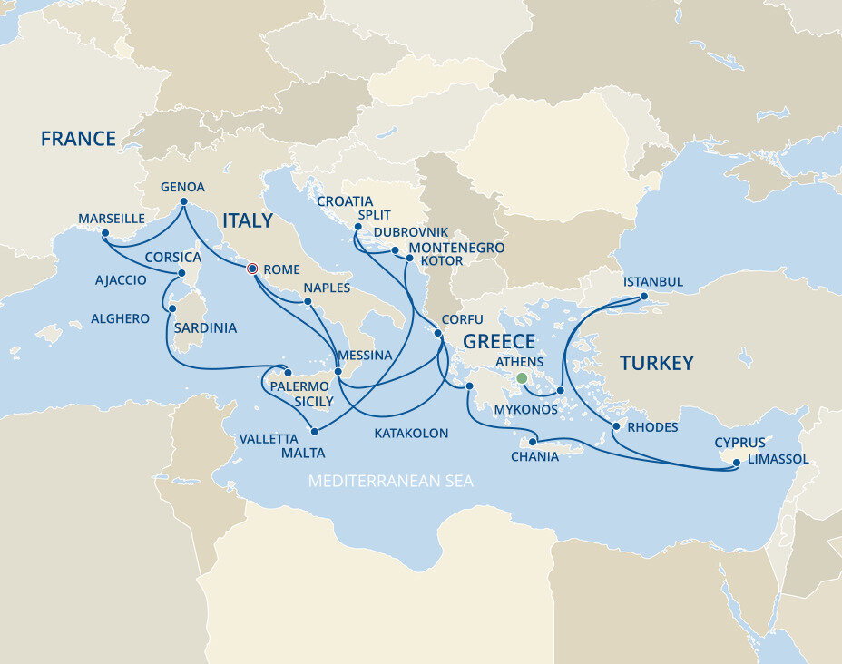 The Best of the Mediterranean - Princess (28 Night Cruise from Athens ...