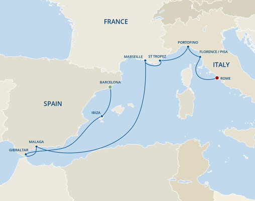 Cruises from Spain to Italy - 2024-2026 Seasons