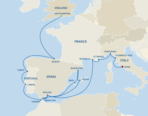 Cruises from London to Rome - 2024-2026 Seasons