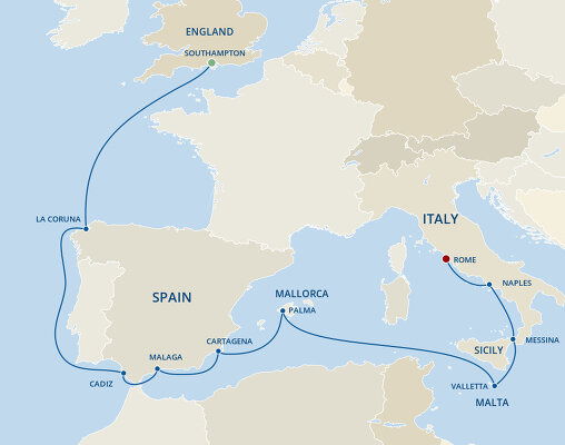 Cruises from London to Rome - 2023-2025 Seasons