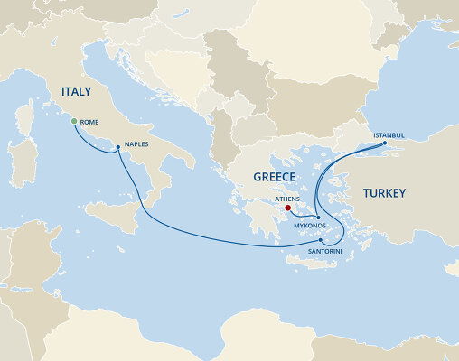 Cruises from Rome to Athens - 2024-2026 Seasons