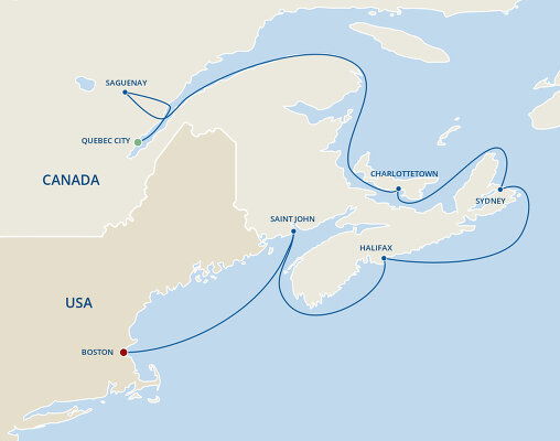 Cruises from Quebec City to Boston - 2025 & 2026 Seasons