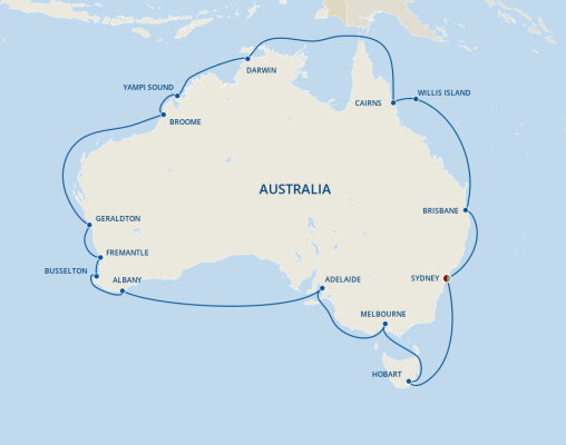 1 Month Cruises around Australia - 2024-2026 Seasons