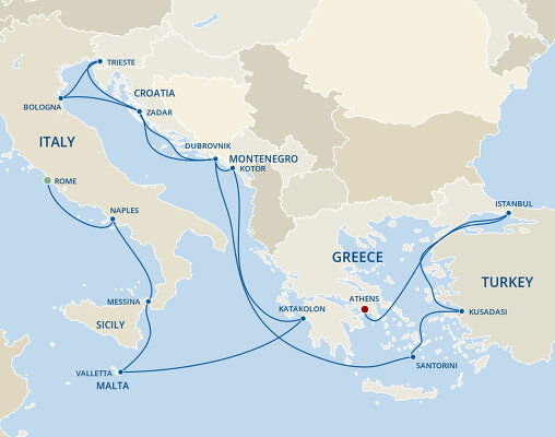 Cruises from Rome to Athens - 2024-2026 Seasons