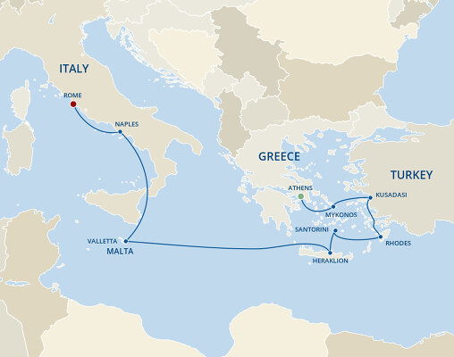 Cruises from Athens to Rome - 2025-2027 Seasons