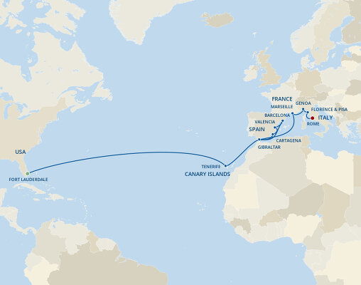 Cruises from USA to Italy - 2026-2028 Seasons