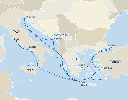 Cruises from Athens to Rome - 2023-2026 Seasons