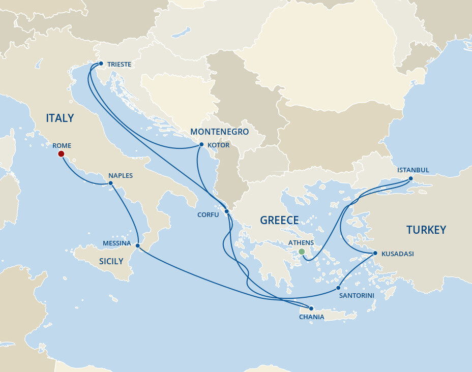 Italy, Greece & Turkey Explorer - Princess (18 Night Cruise from Athens to Rome)