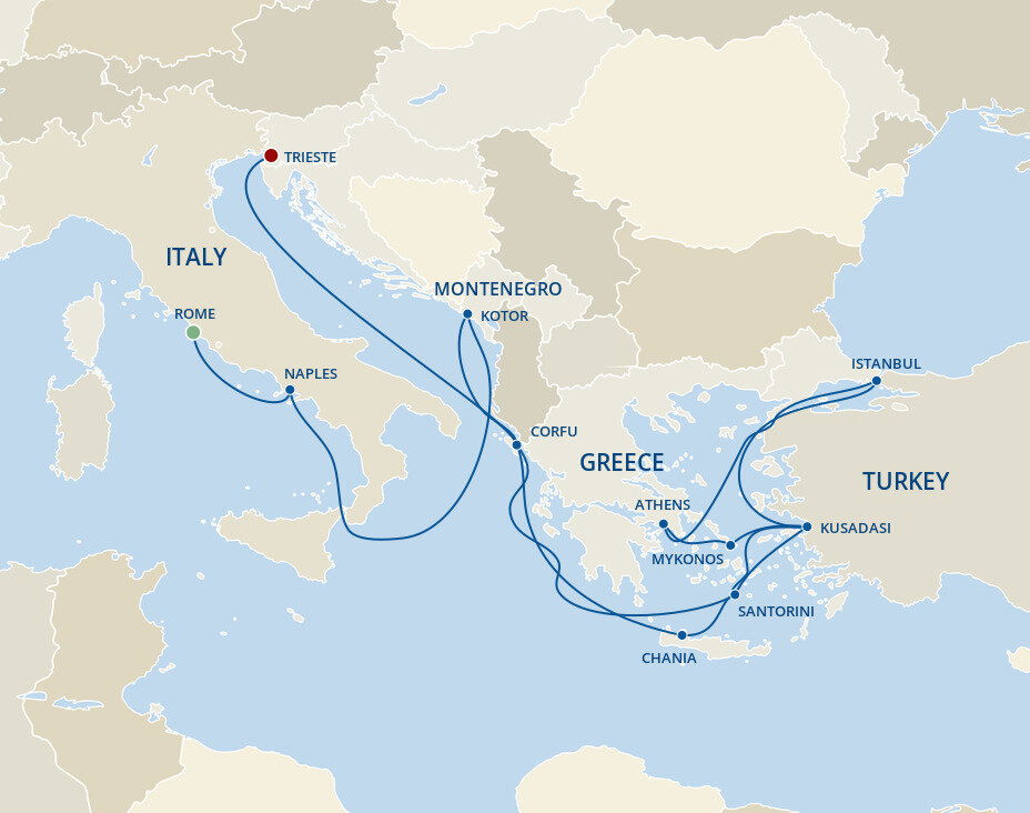 The Best of the Mediterranean - Princess (19 Night Cruise from Rome to ...