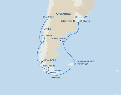 Cruises from Chile to Argentina - 2024-2026 Seasons