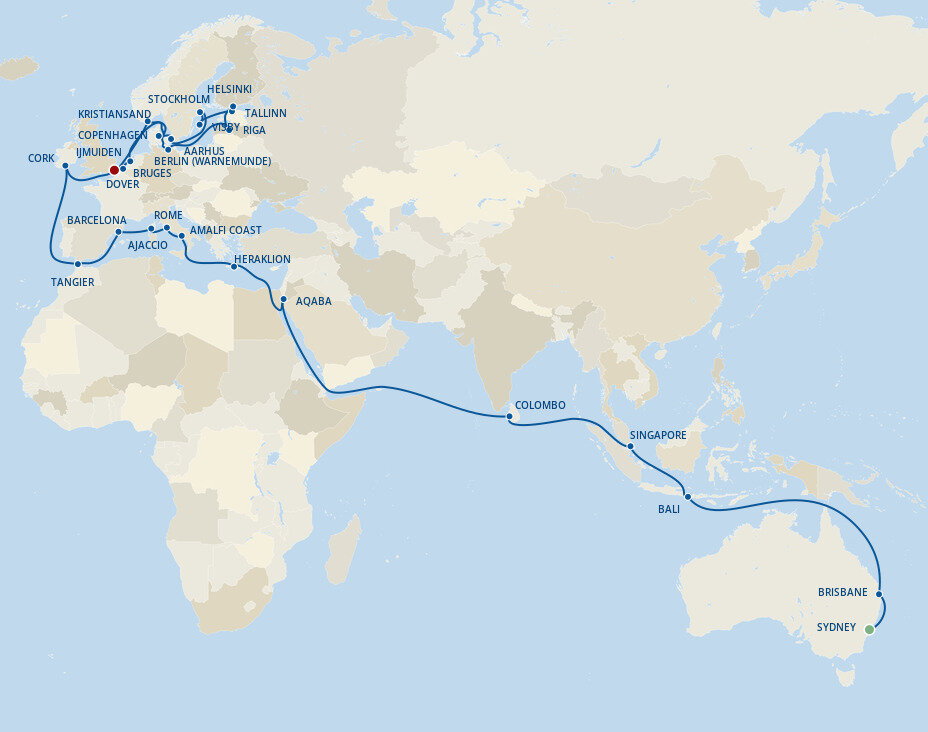 World Cruise Liner - Sydney to London - Princess (56 Night Cruise from ...