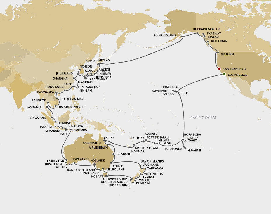 Legends Of The Pacific - Regent Seven Seas (133 Night Cruise from Los ...