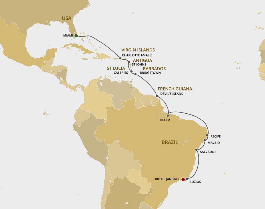 White Sands & Brazilian Sun - Regent Seven Seas (18 Night Cruise from ...