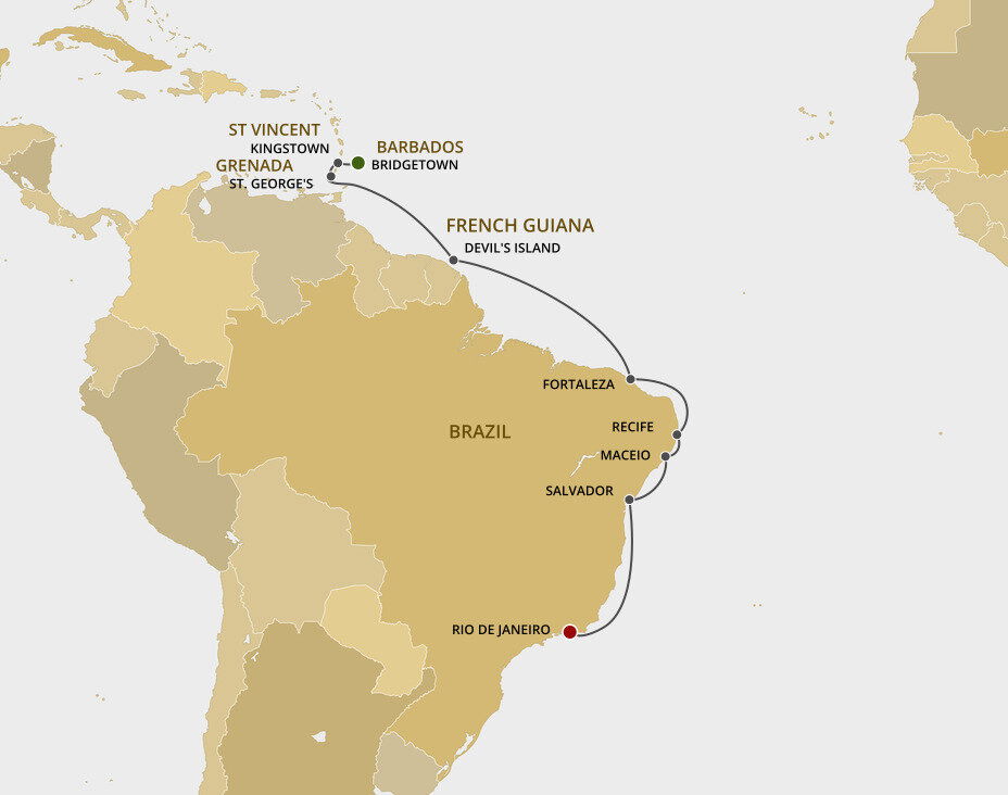 Season Of Samba - Regent Seven Seas (14 Night Cruise from Bridgetown to ...