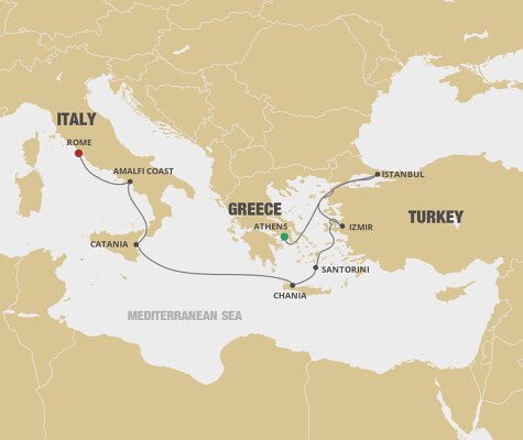Cruises from Athens to Rome - 2023-2025 Seasons