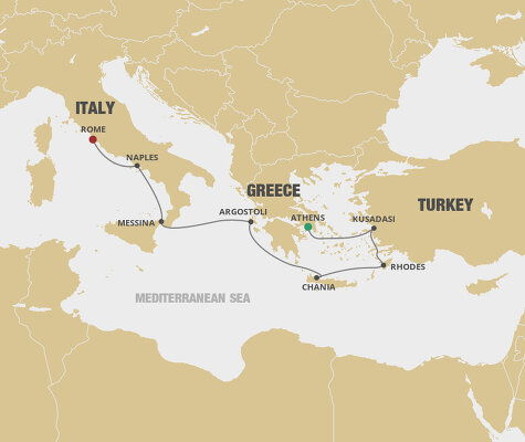 Cruises from Athens to Rome - 2023, 2024 & 2025 Seasons