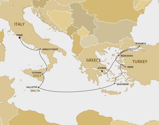 Cruises from Athens to Rome - 2024-2026 Seasons