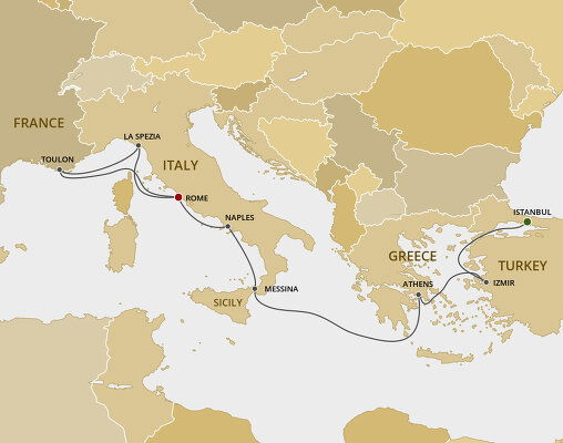 Cruises from Istanbul to Rome - 2023-2025 Seasons
