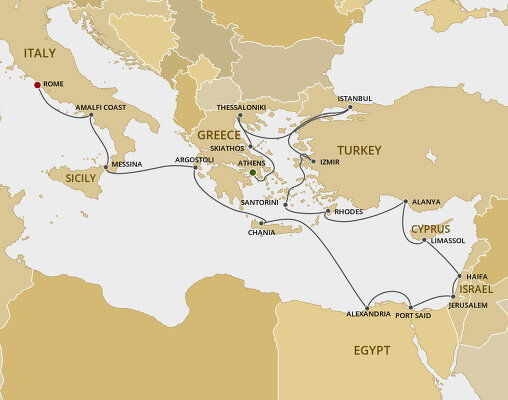 Cruises from Athens to Rome - 2023-2026 Seasons