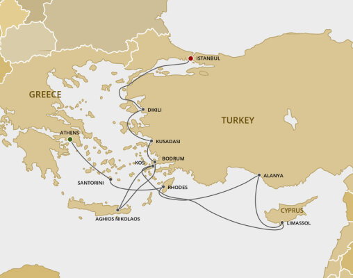 Cruises from Athens to Istanbul - 2025-2027 Seasons