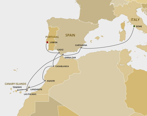 Cruises from Rome to Lisbon - 2024 & 2025 Seasons