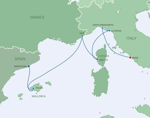 Cruises from Barcelona to Rome - 2024-2026 Seasons
