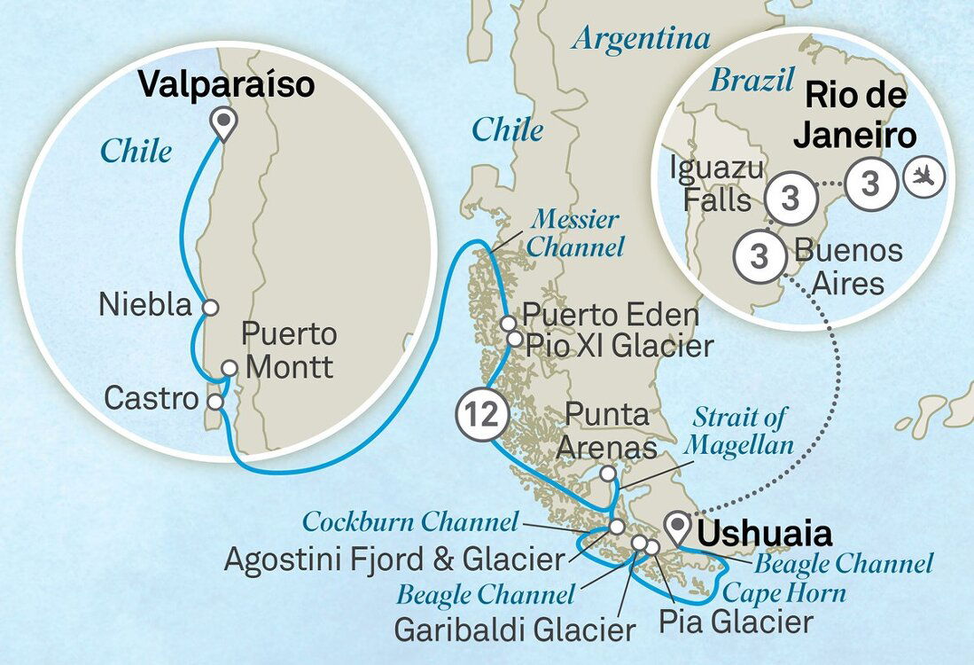 Treasures of South America with Chilean Fjords - Cruise & Land Journey ...