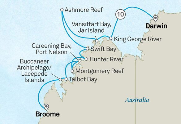 Cruises from Darwin to Broome - 2025 & 2026 Seasons