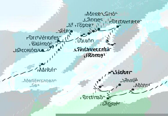 Cruises from Lisbon to Rome - 2025 & 2026 Seasons
