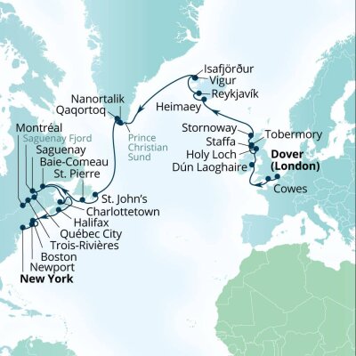 Cruises from England to USA - 2025-2027 Seasons