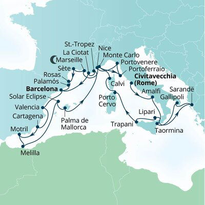 Cruises from Rome to Barcelona - 2025-2027 Seasons