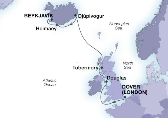 Cruises from England to Iceland - 2024-2026 Seasons