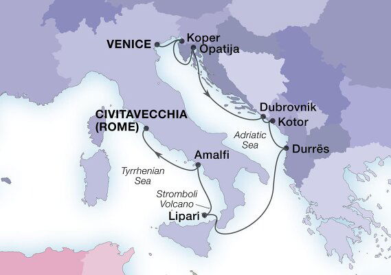Cruises from Venice to Rome - 2024-2026 Seasons