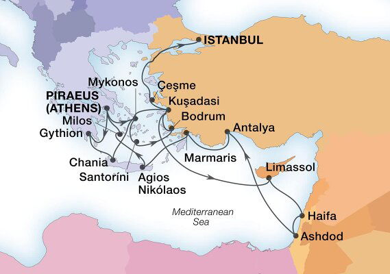 Cruises from Athens to Istanbul - 2023-2025 Seasons