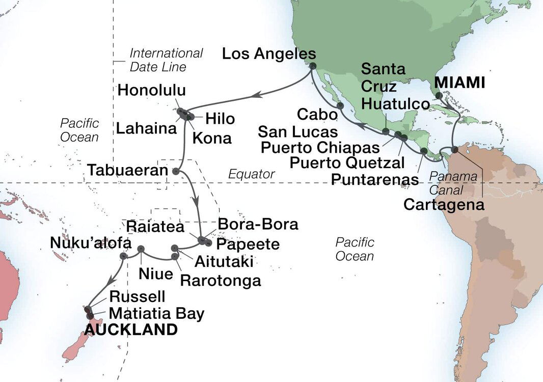 Panama Canal, Hawaii & South Pacific Discovery - Seabourn (51 Night ...